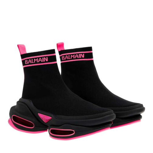 Balmain B Bold Mesh High Top Sneakers With Balmain Logo Blackpink High Top Sneaker Fashionette