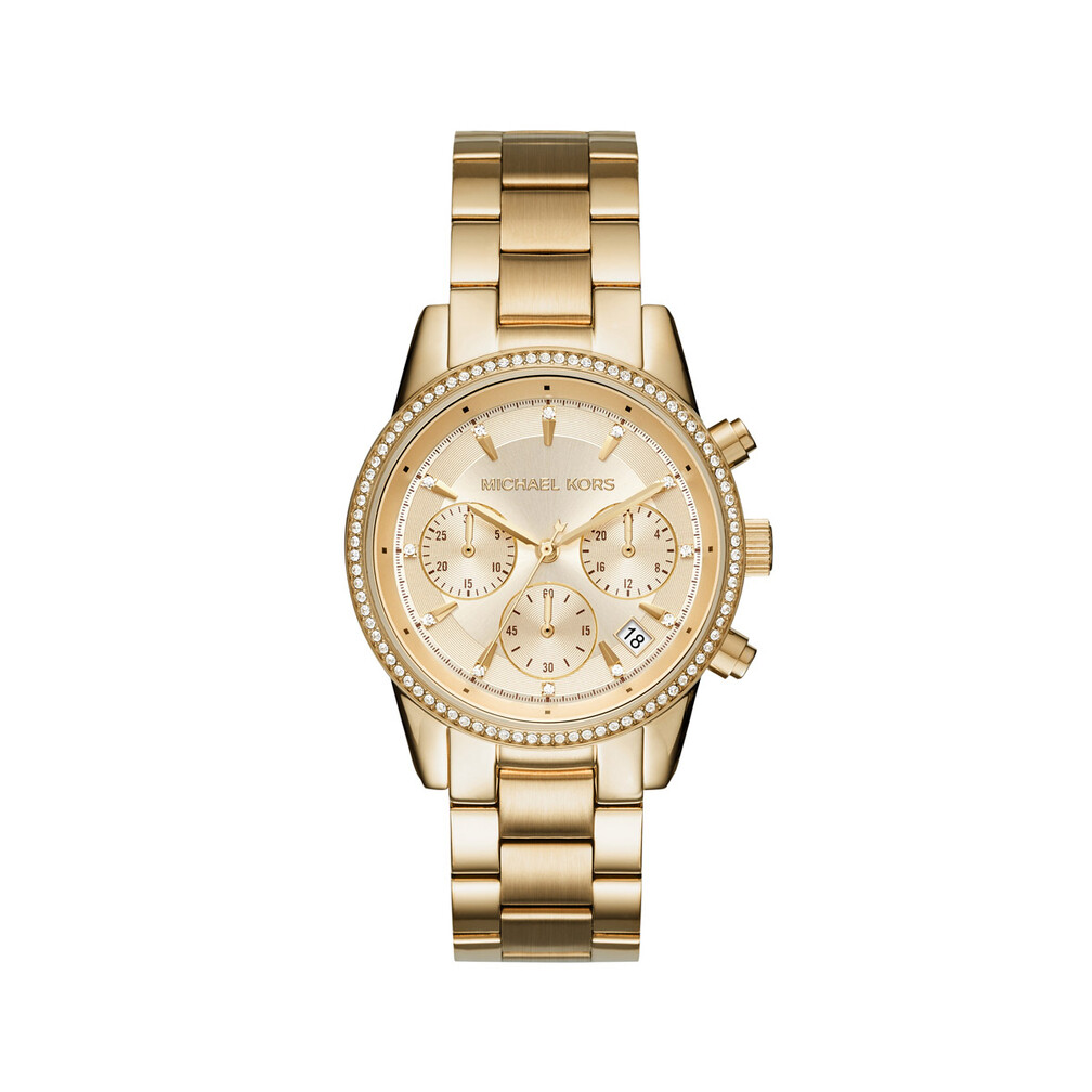 Michael Kors MK6474 Ritz Watch Silver/Gold | Chronograph | fashionette