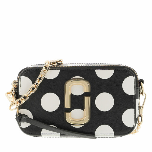 Marc Jacobs Dot Chain Snapshot Crossbody Bag New Black White Camera 